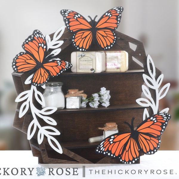 Wooden Butterfly Crystal Shelf - Etsy
