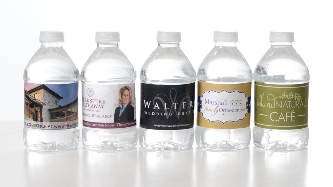 150 Custom Water Bottle Labels Your Business Logo or Design Custom Logo Water Bottle Labels - Etsy