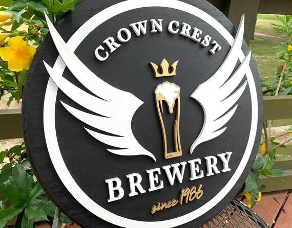 Brewery Sign, Business Window Sign, Microbrewery Logo, Custom Alehouse ...