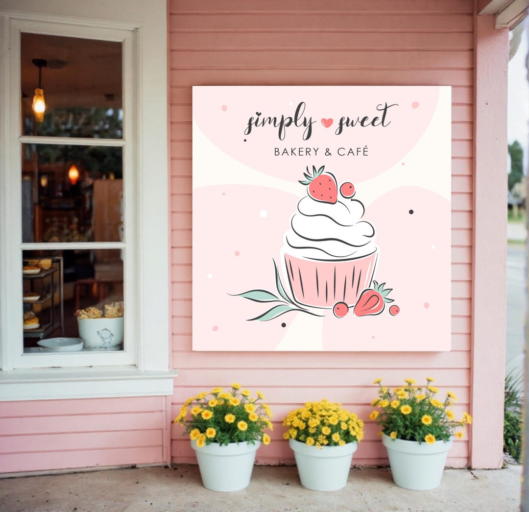 Custom Bakery Logo Sign: Weatherproof Printed PVC Business Sign - Etsy