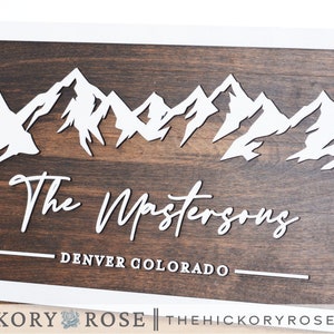 Mountain Home Sign, Family Name Sign, Cabin Welcome Sign, Rustic Home ...