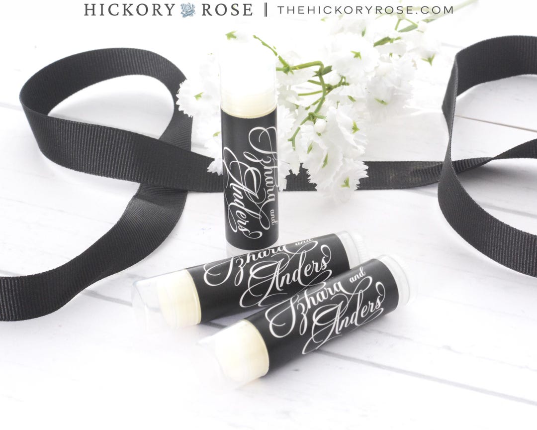 Custom Chapstick Labels, Wedding Lip Balm Wrappers, Personalized Lip ...