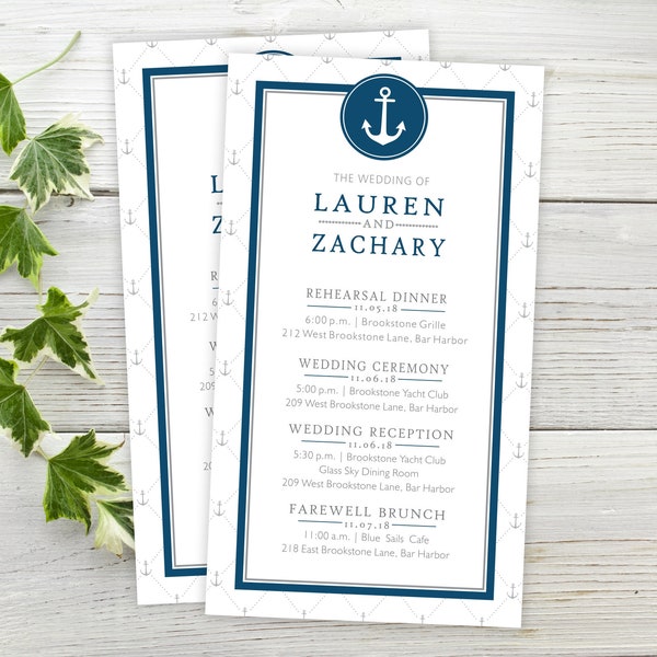 Wedding Schedule - Etsy