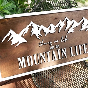 Mountain Life Wall Sign, Mountain Home Sign, Mountain Themed Decor ...