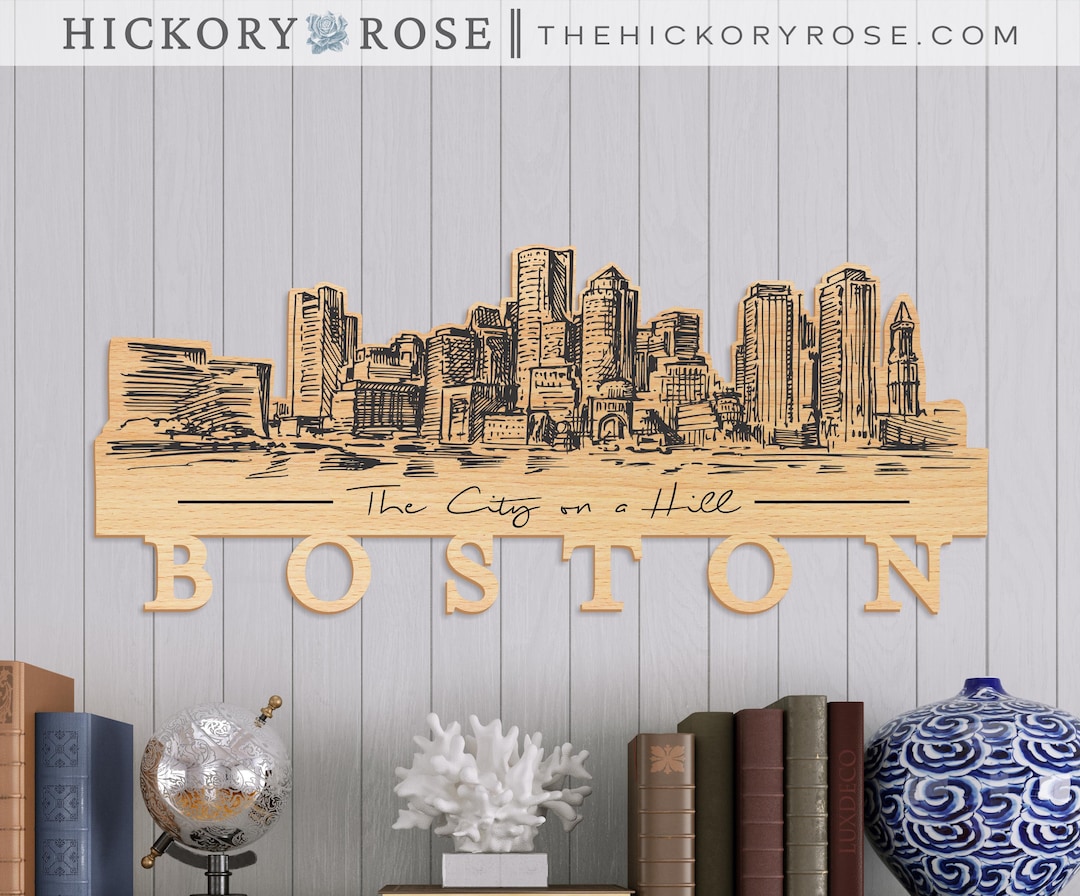 Wooden Skyline Cutout, Boston Skyline, Boston Skyline Wall Decor, Laser ...