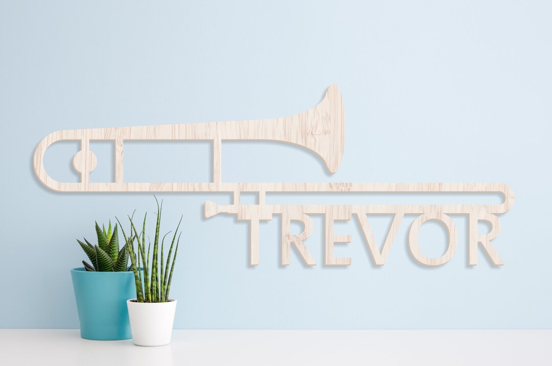 Trombone Name Sign, Custom Kids Room Sign, Music Themed Gifts ...
