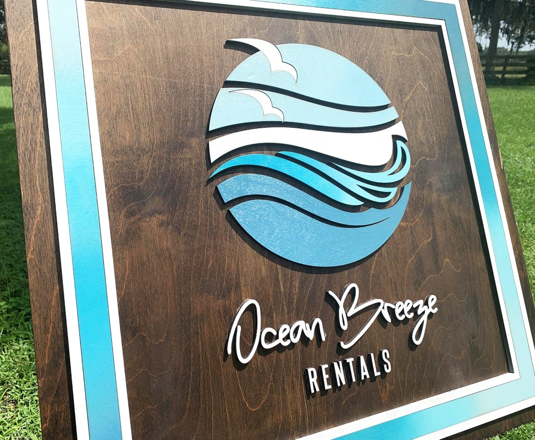 3D Logo Sign, Custom Raised Logo Sign, Custom Made Shop Sign, Square ...