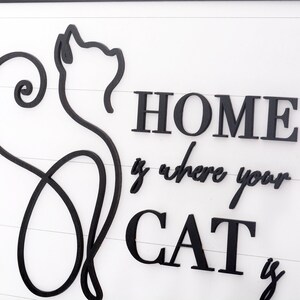 Cute Cat Decor Sign, 3D Raised Wood Wall Sign, Cat Home Decor, Cat ...
