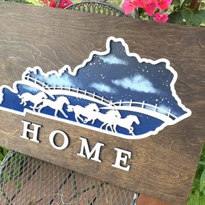 Hand Painted Kentucky Wall Art, Custom Wood Kentucky Sign, KY Home ...
