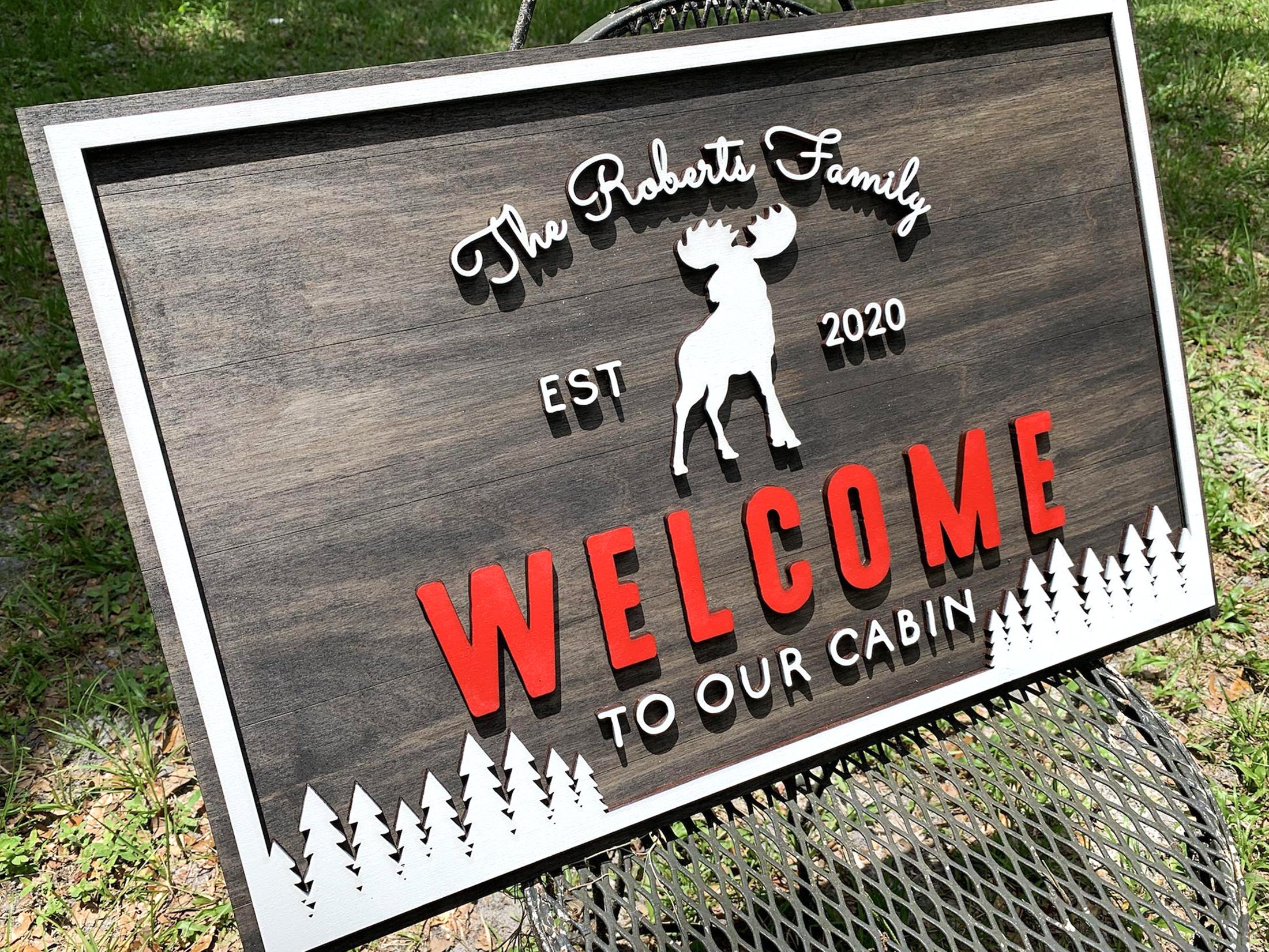 Cabin Welcome Sign Custom Lodge Sign Family Name Sign | Etsy