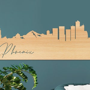 Phoenix Skyline Sign, Phoenix AZ Skyline Cutout, Wooden Skyline Art ...