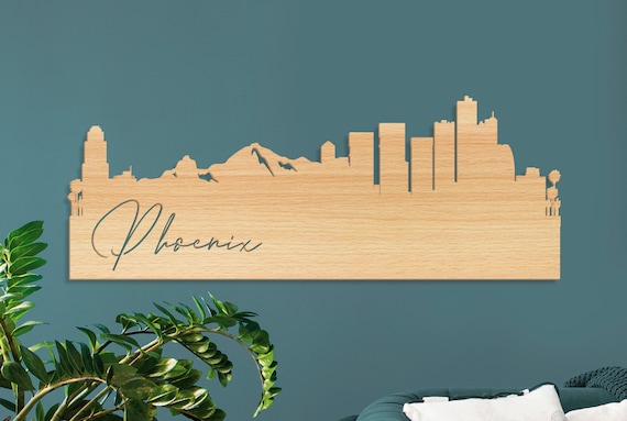 Phoenix Skyline Sign, Phoenix AZ Skyline Cutout, Wooden Skyline Art ...