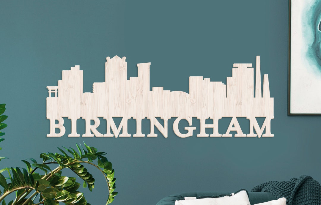 Birmingham Skyline Sign, Birmingham Wall Art, Birmingham Cutout, Wooden ...
