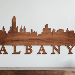 Albany NY Skyline Sign, Custom Wood Skyline, Skyline Wall Art, Albany ...