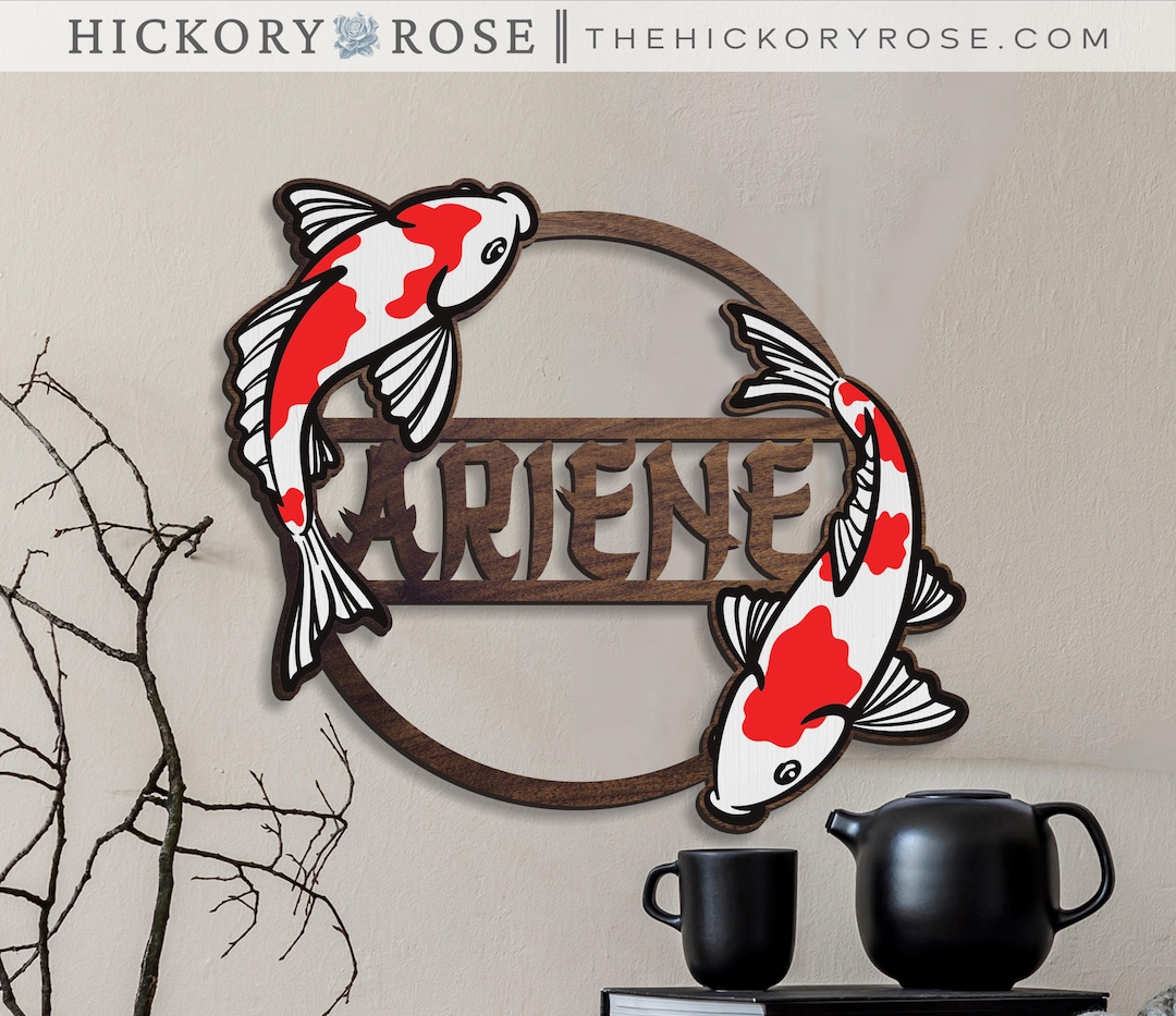 Custom Koi Fish Name Sign | Laser Cut Custom Name, Koi Fish Gifts ...