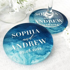 Custom Wedding Coasters, Clear Acrylic Round Coasters, Printed Wedding ...