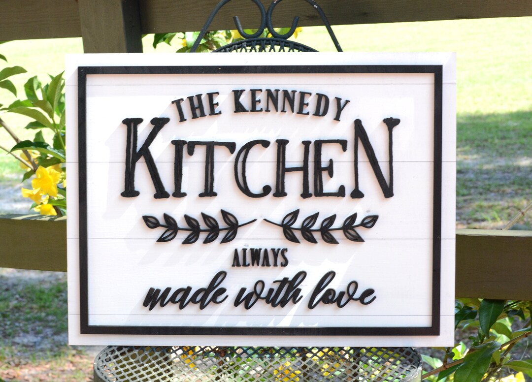Custom Kitchen Wall Decor, Family Name Sign, Kitchen Wall Sign, Kitchen ...