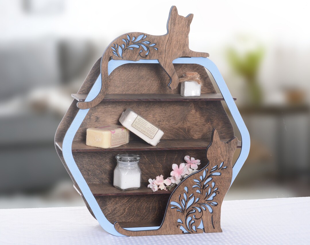 Cat Wall Shelf Cat Themed Home Decor Cute Cat Display Shelf - Etsy