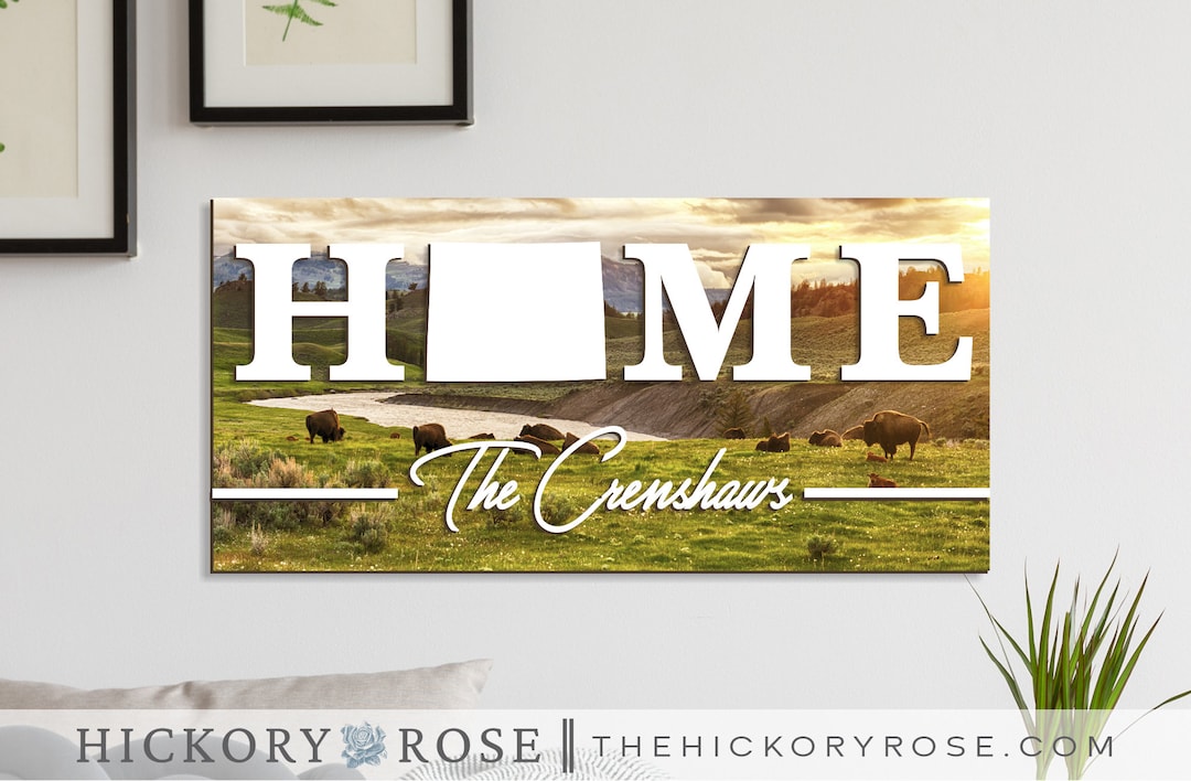 Custom Wyoming Sign | 3D Wood Wall Sign | Wyoming Decor, WY Gifts ...