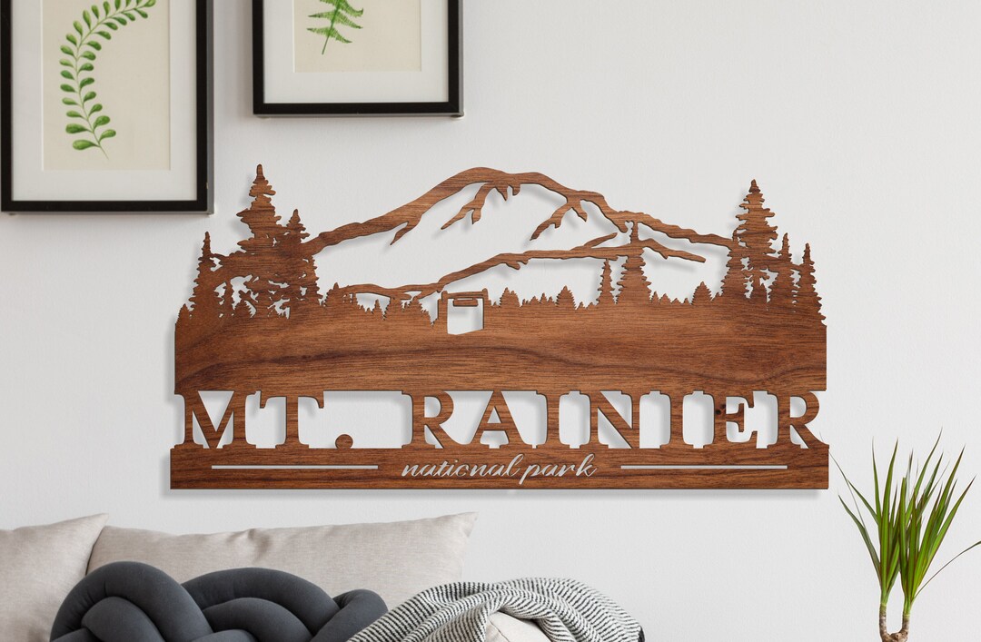Mt. Rainier Wall Sign, National Park Sign, Mt. Rainier National Park ...