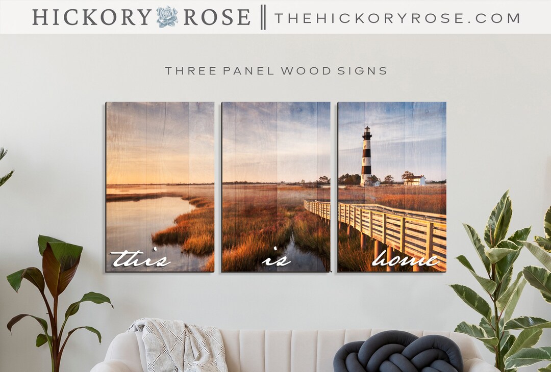 Outer Banks Wall Art 3 Panel 3D Wood Signs UV Printed OBX Signs, OBX ...