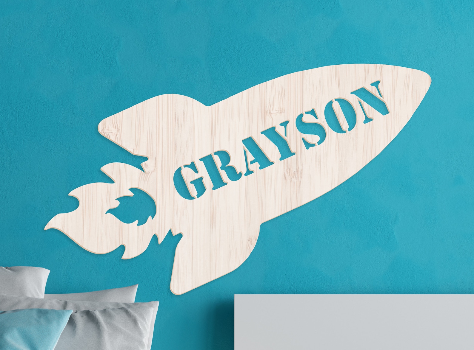 Rocket Ship Name Sign Custom Name Sign Kids Room Decor | Etsy