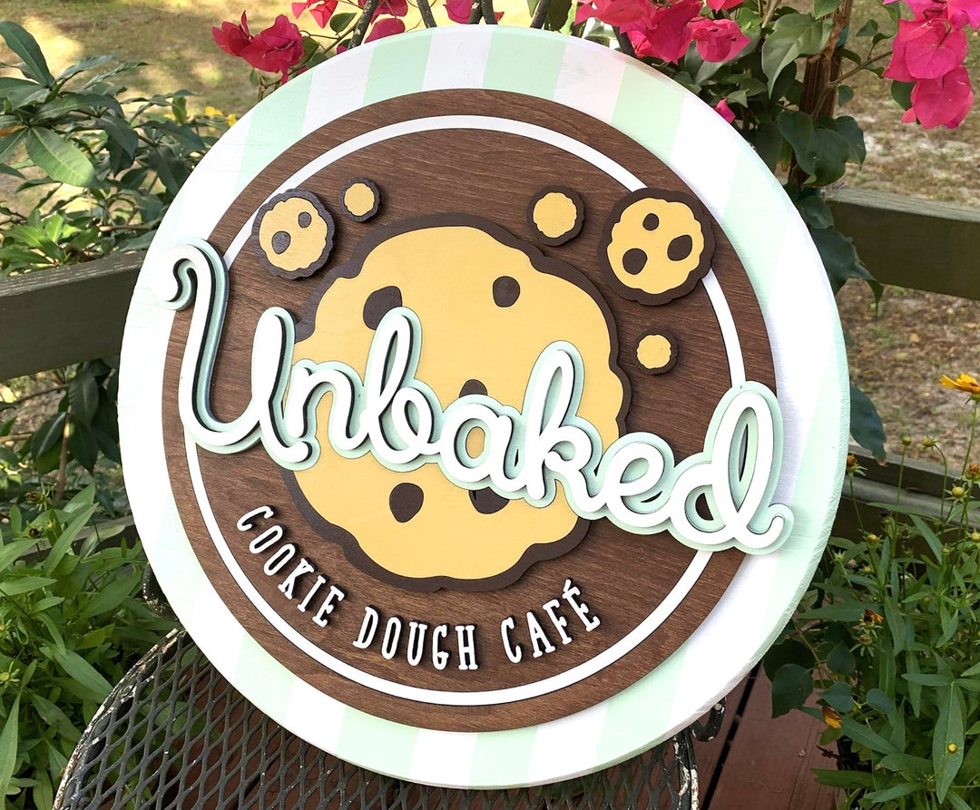 Cookie Dough Sign, Cookie Logo Sign, Custom Logo Storefront Sign ...