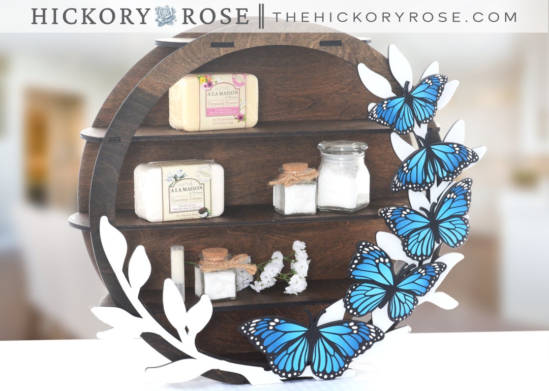 Wooden Butterfly Shelf, Butterfly Display Shelf, Crystal Display Shelf ...