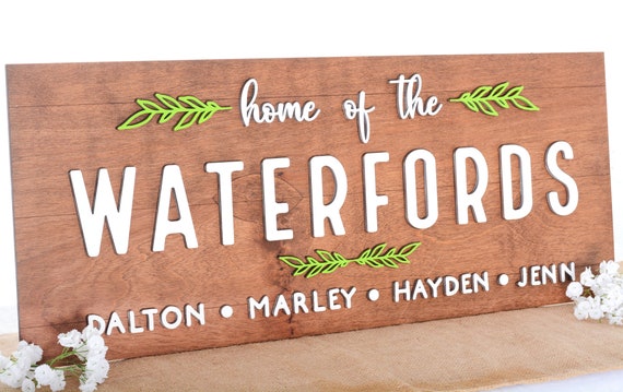 Custom Family Name Sign, Wooden Welcome Sign, 3D Raised Wood Sign ...