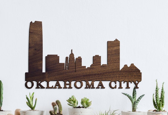 Oklahoma City Skyline Sign, Custom Wood Skyline, Skyline Wall Art ...
