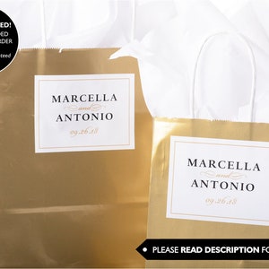 Custom Wedding Stickers - Wedding Welcome Bag Stickers - Wedding Box ...