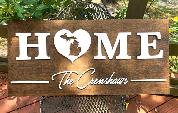 Michigan Home Decor, Michigan Home Sign, MI Welcome Sign, Michigan ...