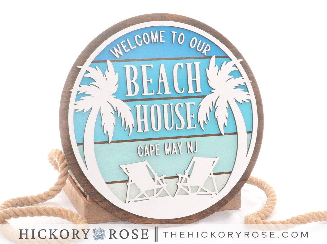 Custom Coastal Decor Sign, Personalized Family Name Sign, Beach House ...
