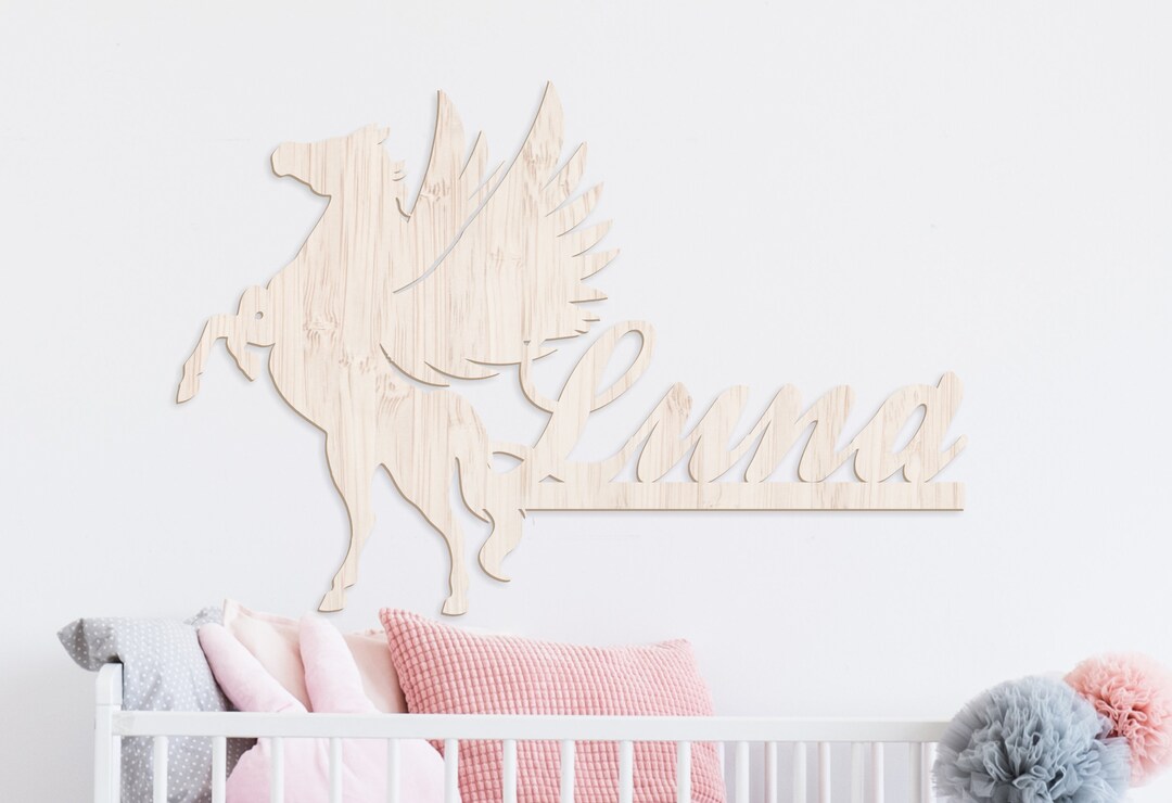 Pegasus Name Sign, Fantasy Wall Art, Fairy Tale Decor, Kids Room Decor ...