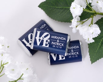 Custom Wedding Candy Labels - Mini Candy Wraps - Wedding Chocolate Bar ...