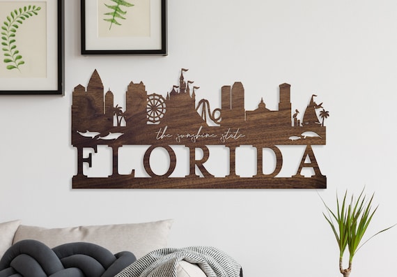 Florida Wall Sign, Florida State Cutout, Wooden Florida Home Sign, FL ...