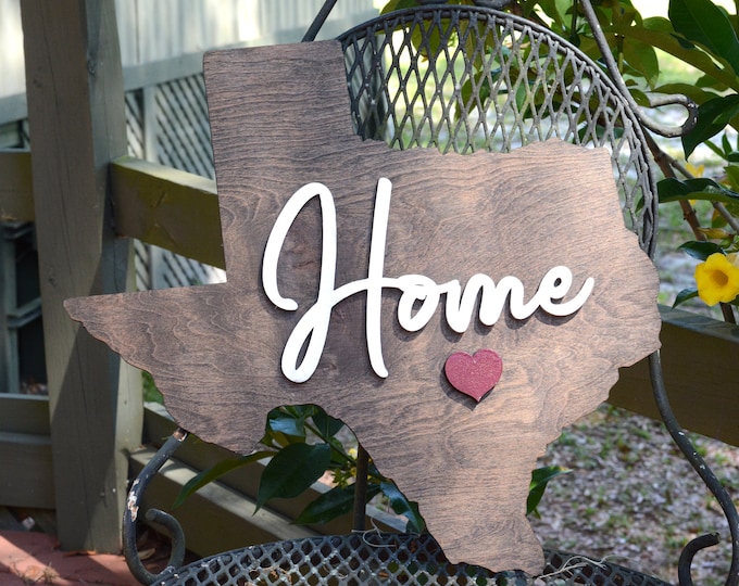 Texas HOME Sign. Rustic Wood and Metal Unframed - Etsy