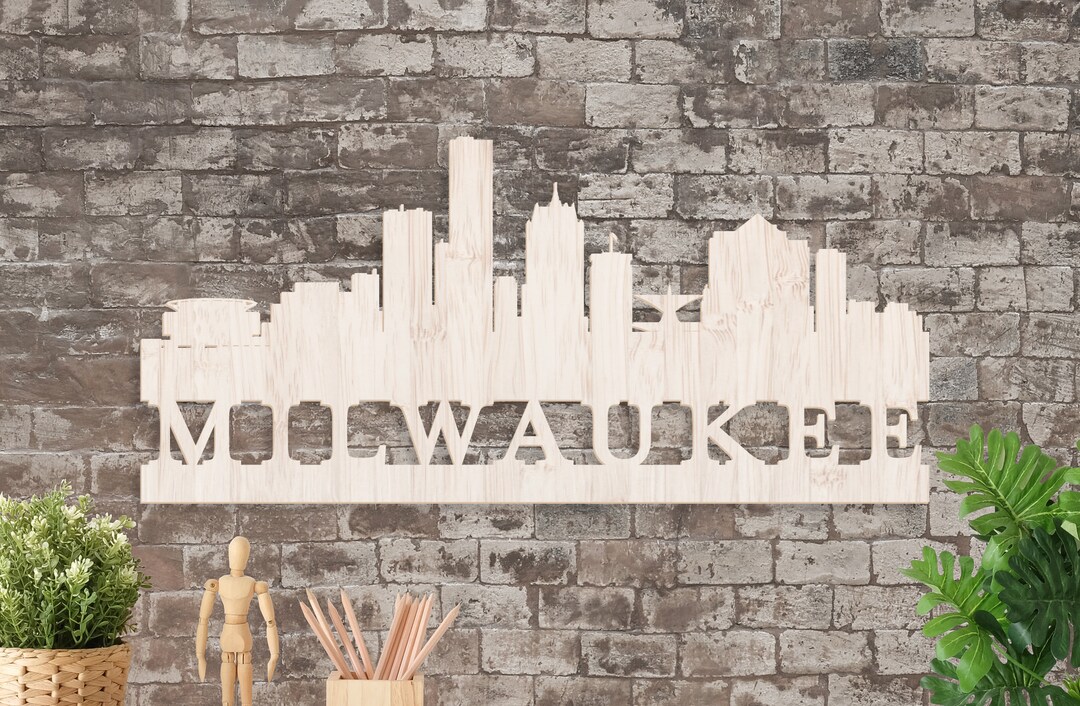 Milwaukee Skyline Sign, Milwaukee Skyline Cutout, Wisconsin Gifts ...