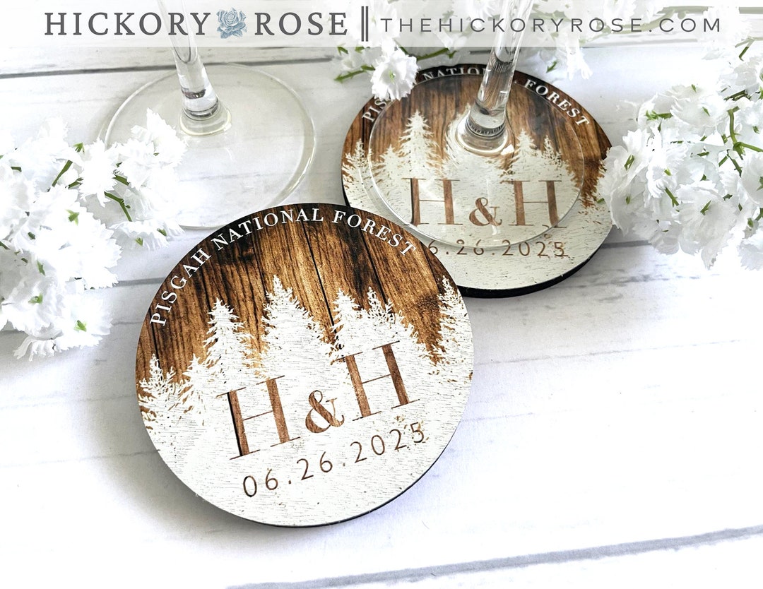 Rustic Wedding Coasters, Custom Wedding Decor, Custom Wood Coasters ...