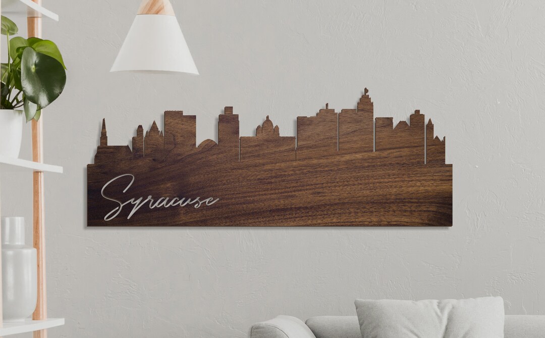Syracuse Wall Sign, City Skyline Decor, New York Wall Art, City Skyline ...
