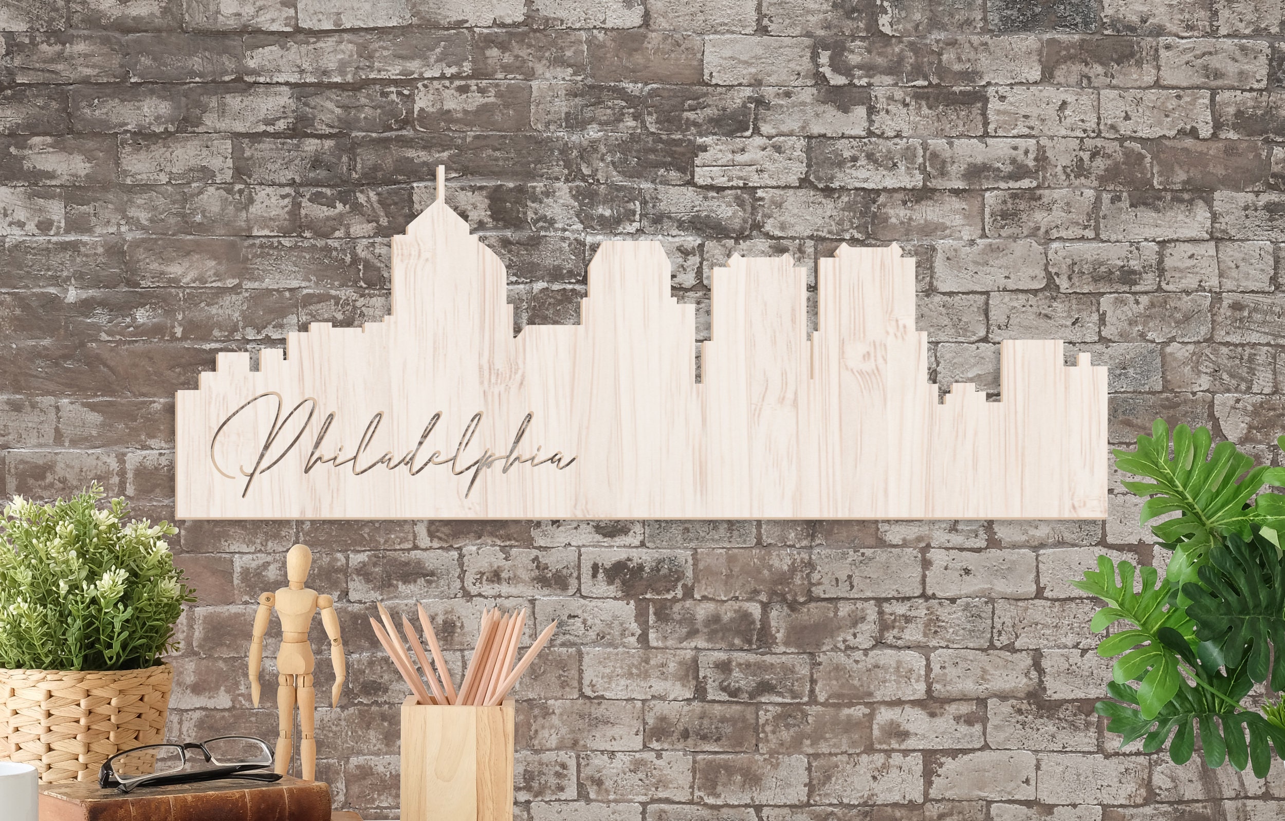 Philadelphia Wall Sign City Skyline Wall Decor Philly Wall | Etsy