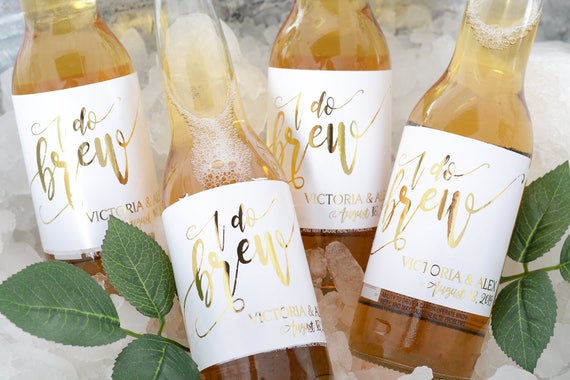 METALLIC FOIL Wedding Beer Bottle Labels - Metallic Beer Labels - Shiny ...