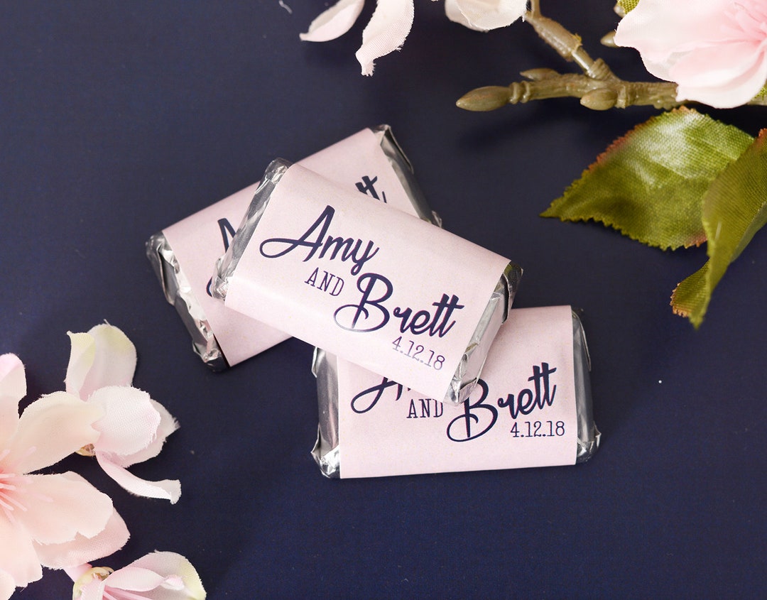 Custom Wedding Candy Labels - Mini Candy Wraps - Wedding Chocolate ...