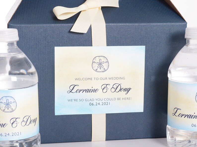 Sand Dollar Wedding Stickers Wedding Welcome Bag Stickers | Etsy