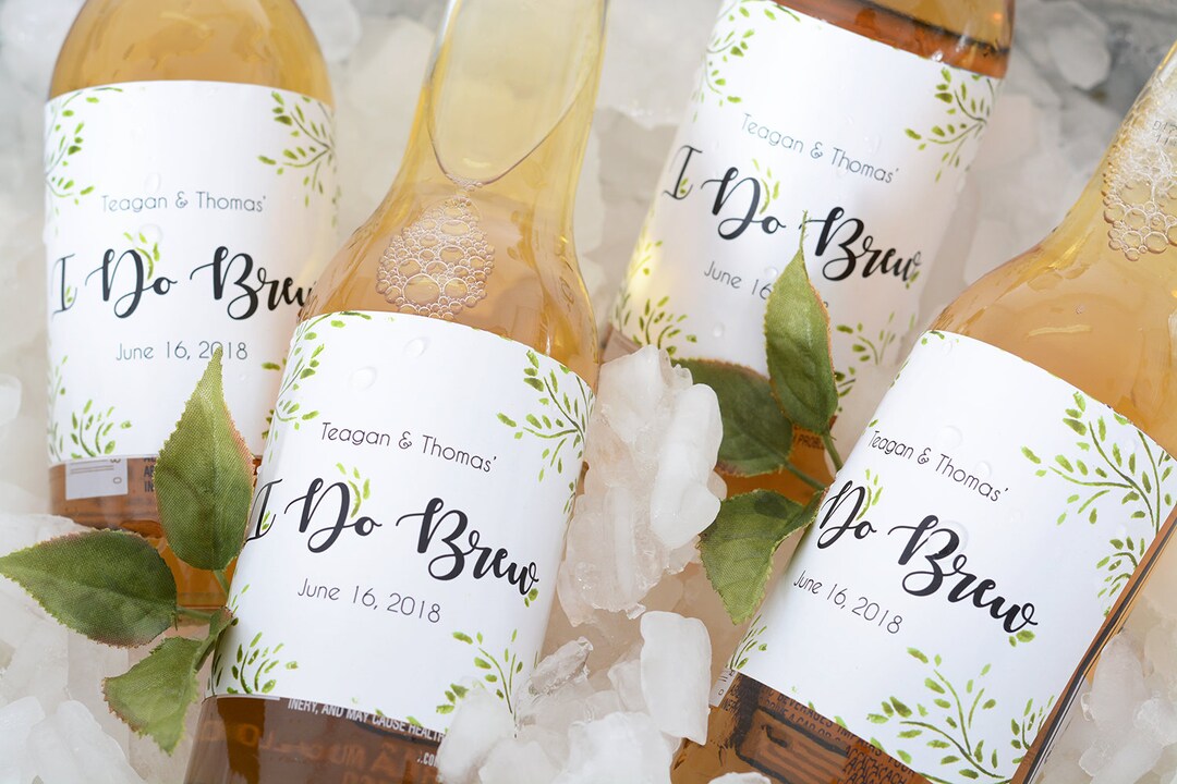 Floral Wedding Beer Bottle Labels - Custom Beer Bottle Labels ...