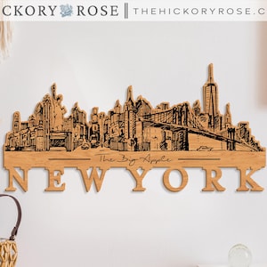 Wooden Skyline Cutout, New York Skyline, NYC Skyline Wall Decor, Laser ...