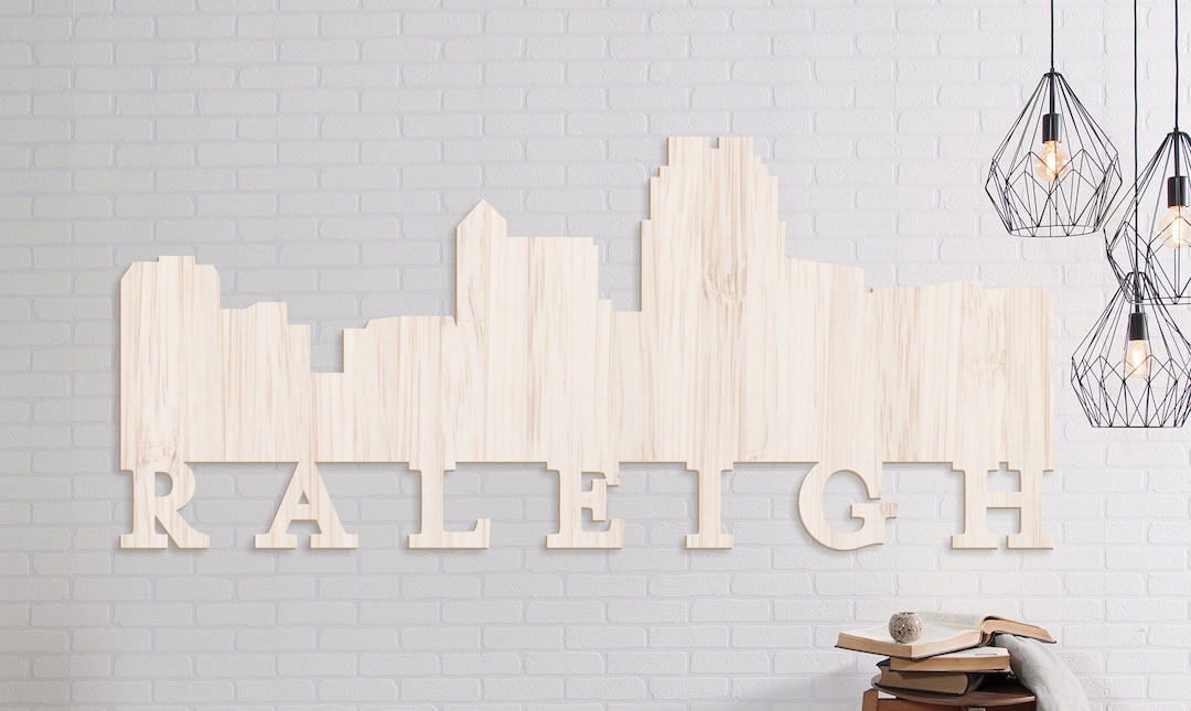 Raleigh Wall Sign, City Skyline Wall Decor, Raleigh Wall Art, Skyline ...