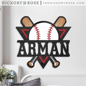 Custom Baseball Name Sign | Laser Cut Custom Name Plaque, Sports Themed ...