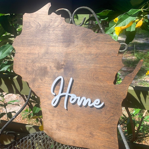 Wisconsin Home Sign - Etsy