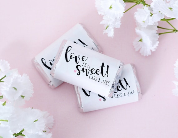 Custom Wedding Candy Labels - Mini Candy Wraps - Wedding Chocolate Bar ...